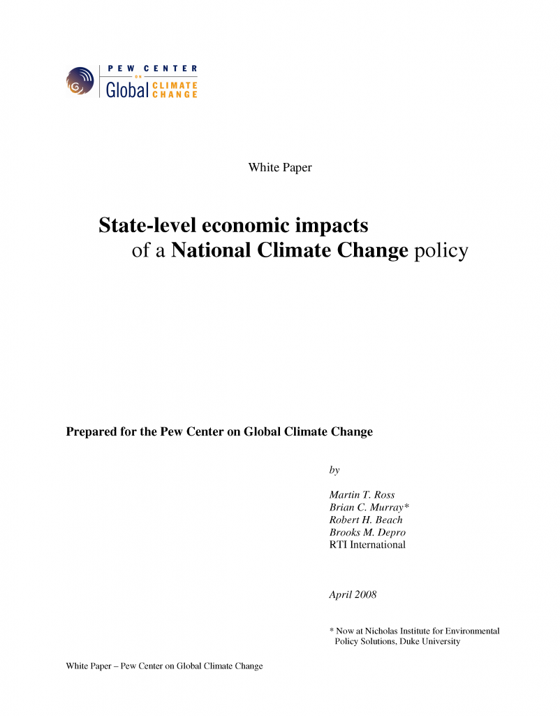 State-Level Economic Impacts of a National Climate Change Policy ...