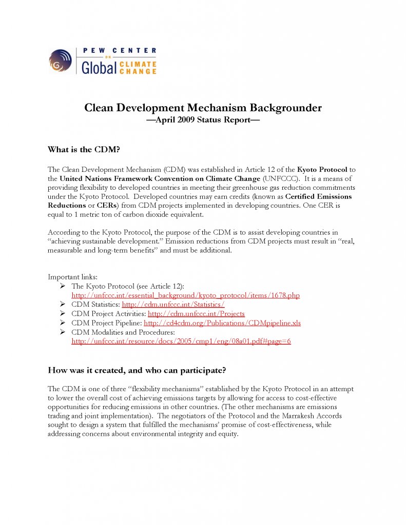 clean development mechanism