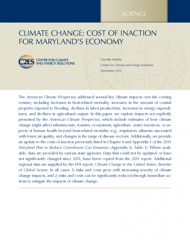 Climate Change: The Cost of Inaction for Maryland's Economy | Center ...