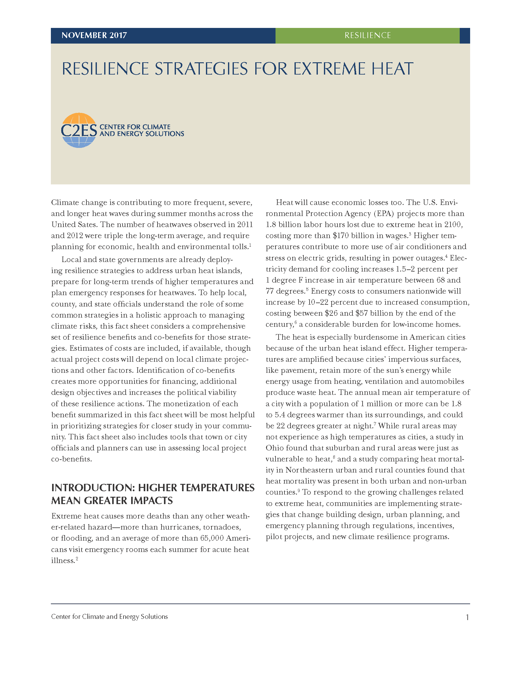 Resilience Strategies for Extreme Heat | Center for Climate and Energy ...