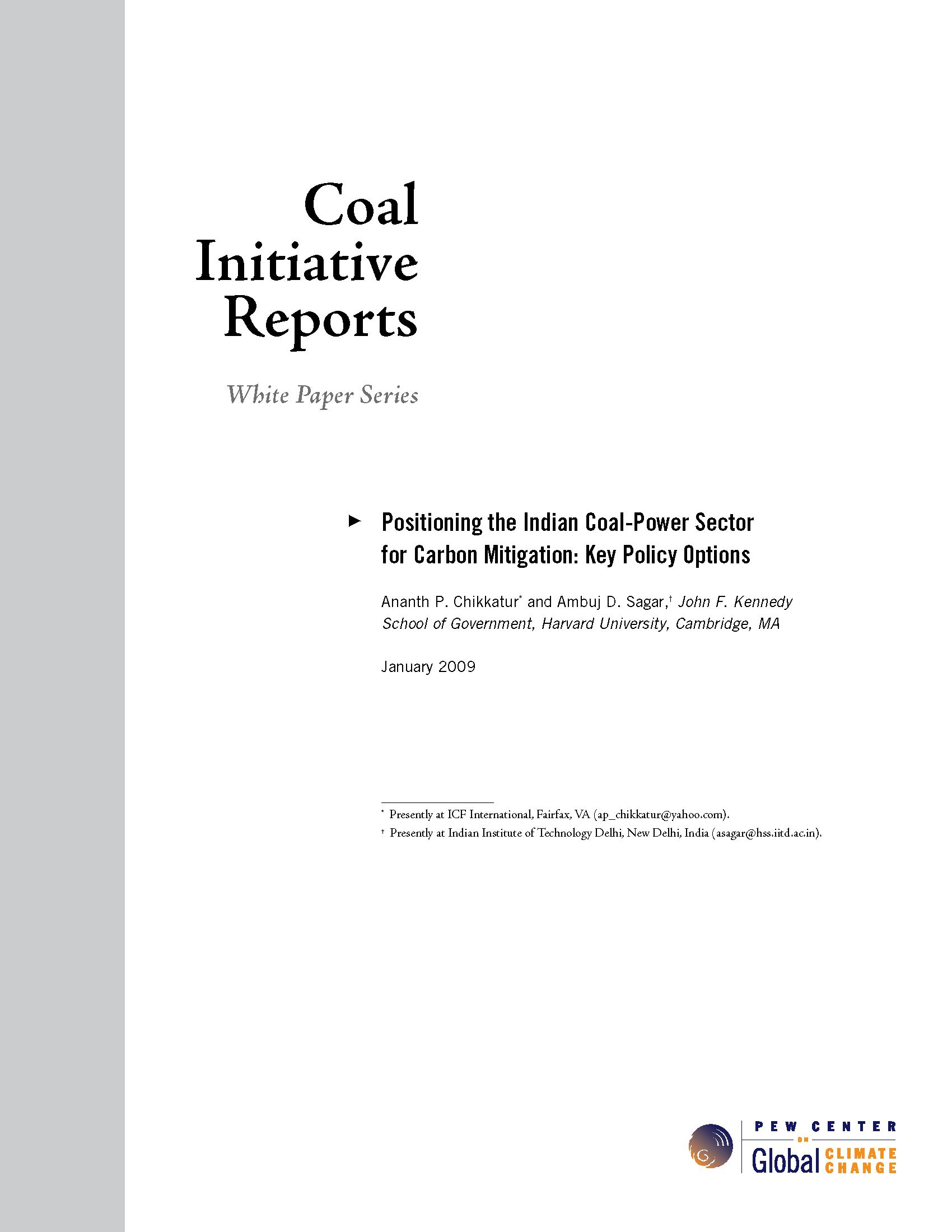 Coal Initiative Series: Positioning the Indian Coal-Power Sector for ...