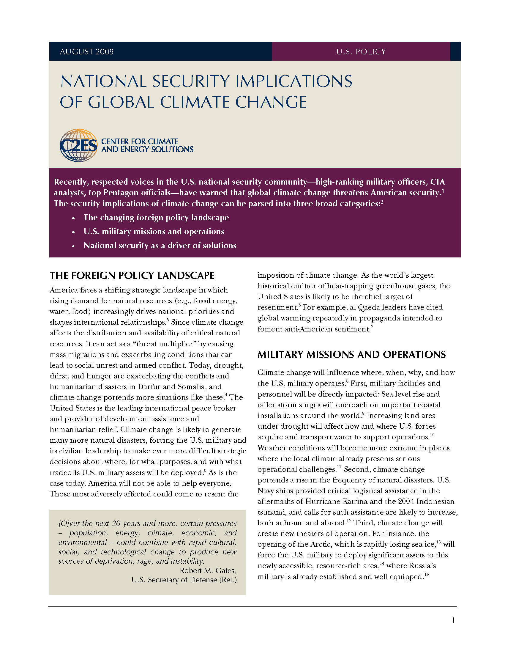 National Security Implications of Global Climate Change - Center for ...