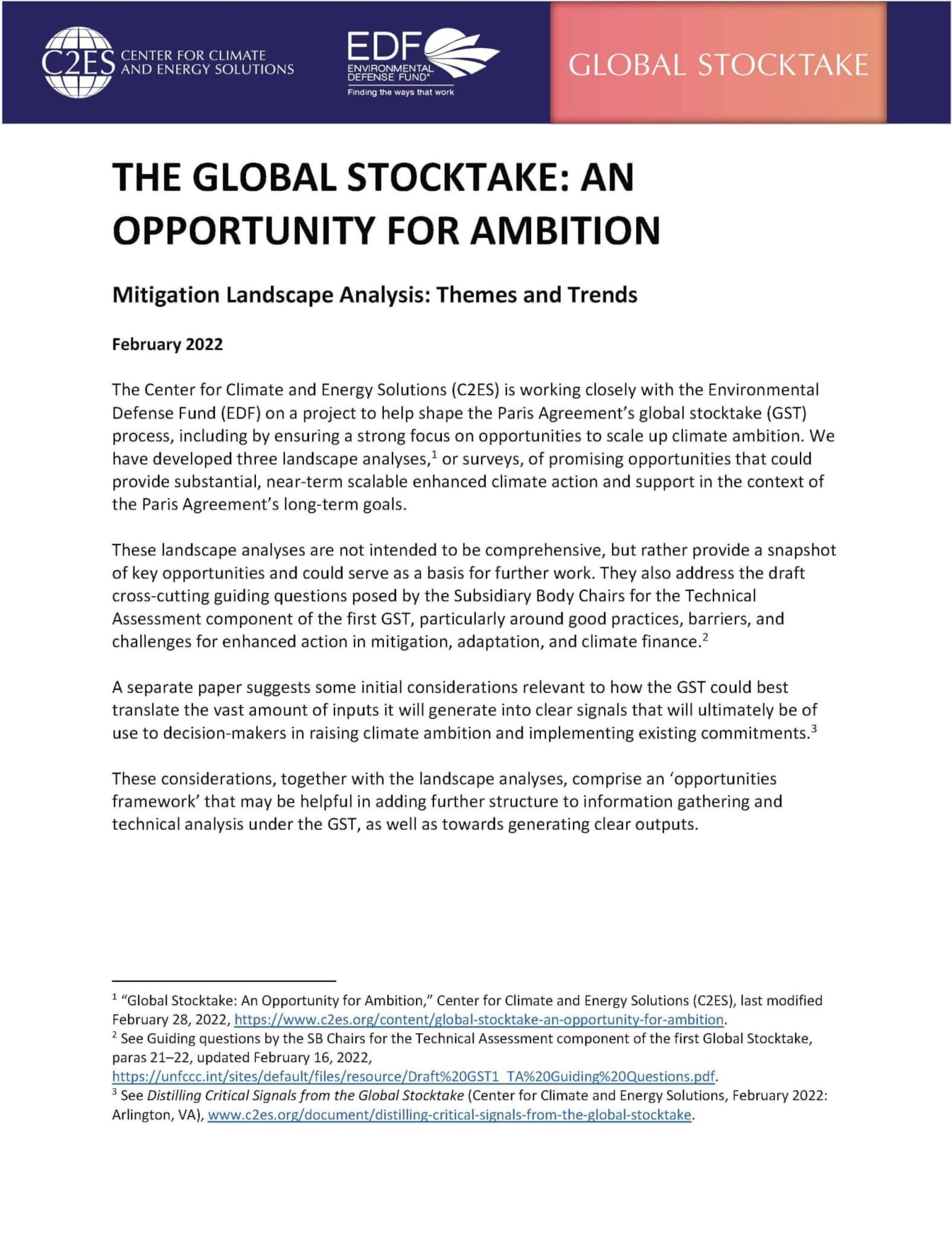 Mitigation Landscape Analysis: Themes and Trends - Center for Climate ...