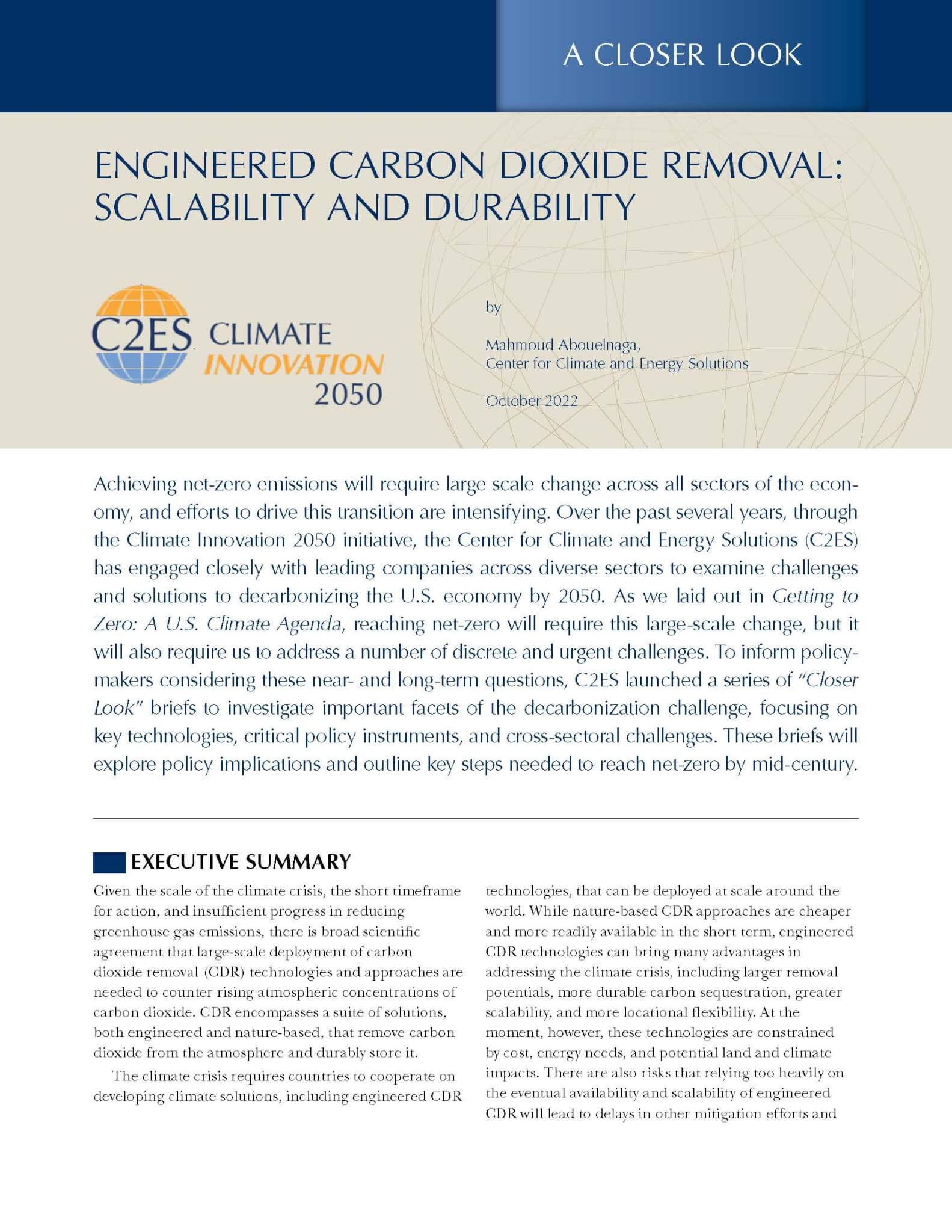 Engineered Carbon Dioxide Removal: Scalability and Durability - Center for Climate and Energy ...