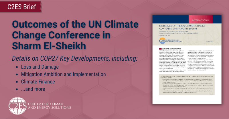 Outcomes of the UN Climate Change Conference in Sharm El-Sheikh ...