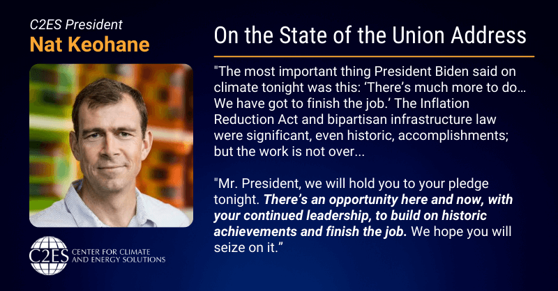 Nat Keohane in response to the State of the Union - Center for Climate ...