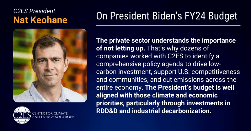 Nat Keohane on President Biden’s budget request - Center for Climate ...