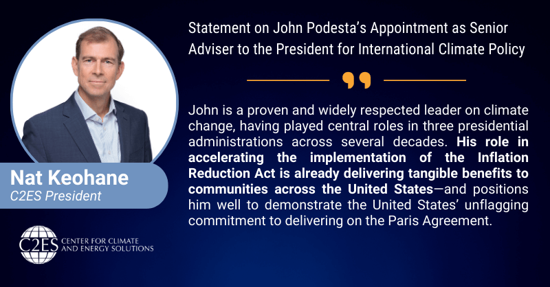 Nat Keohane Statement on John Podesta’s Appointment as Senior Adviser ...