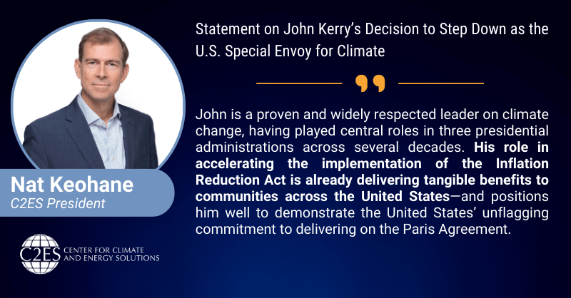 Nat Keohane On John Kerry’s announced departure as U.S. Special ...