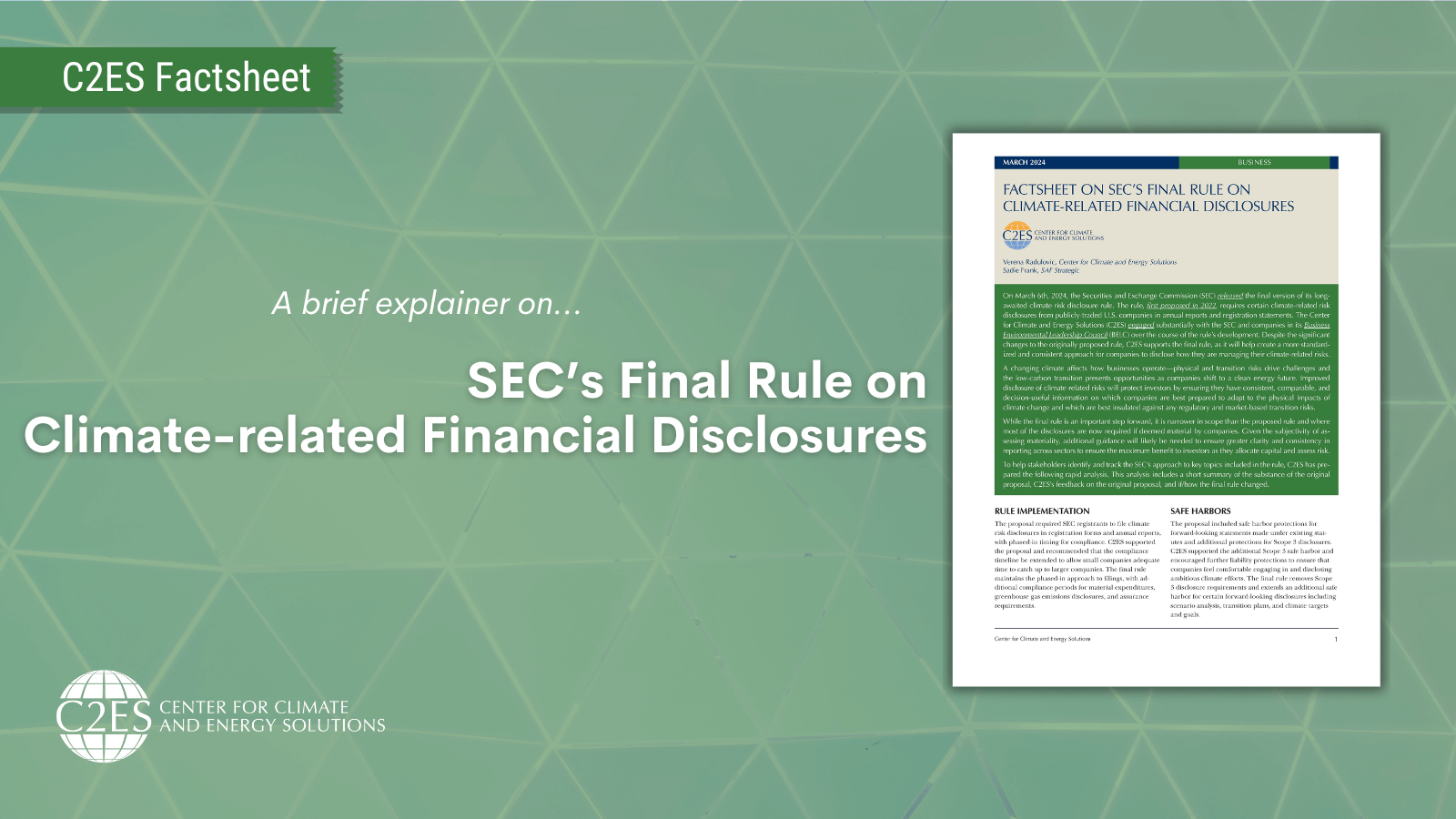 Factsheet on SEC's Final Rule on Climate-related Financial Disclosures - Center for Climate and ...