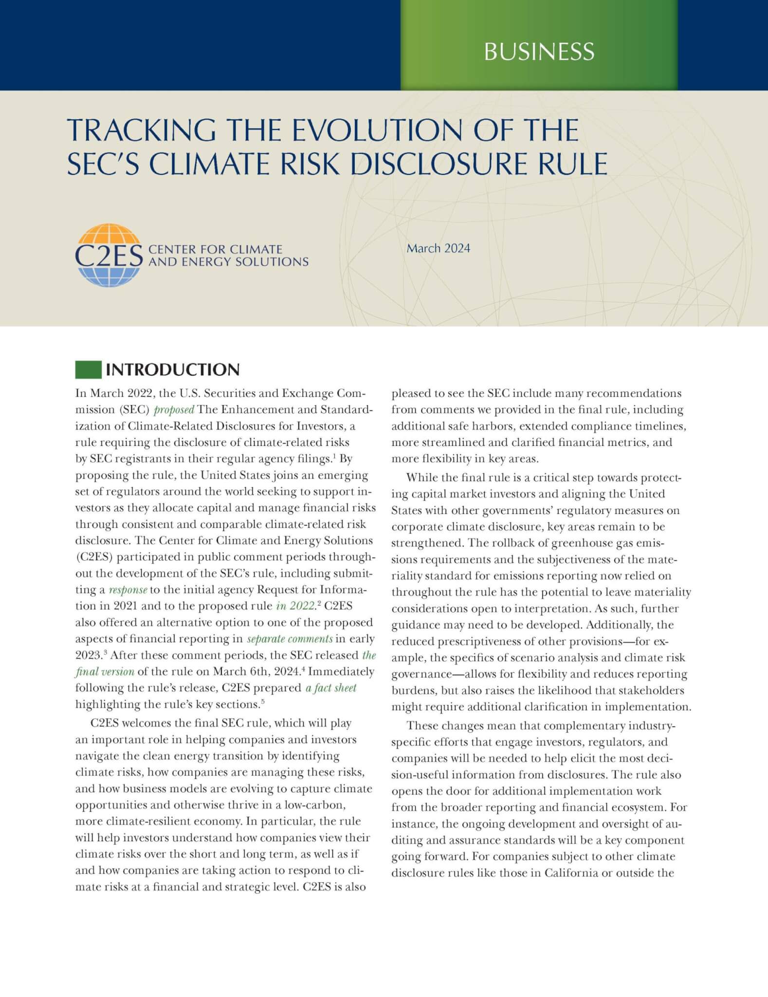 Tracking the Evolution of the SEC’s Climate Risk Disclosure Rule - Center for Climate and Energy ...