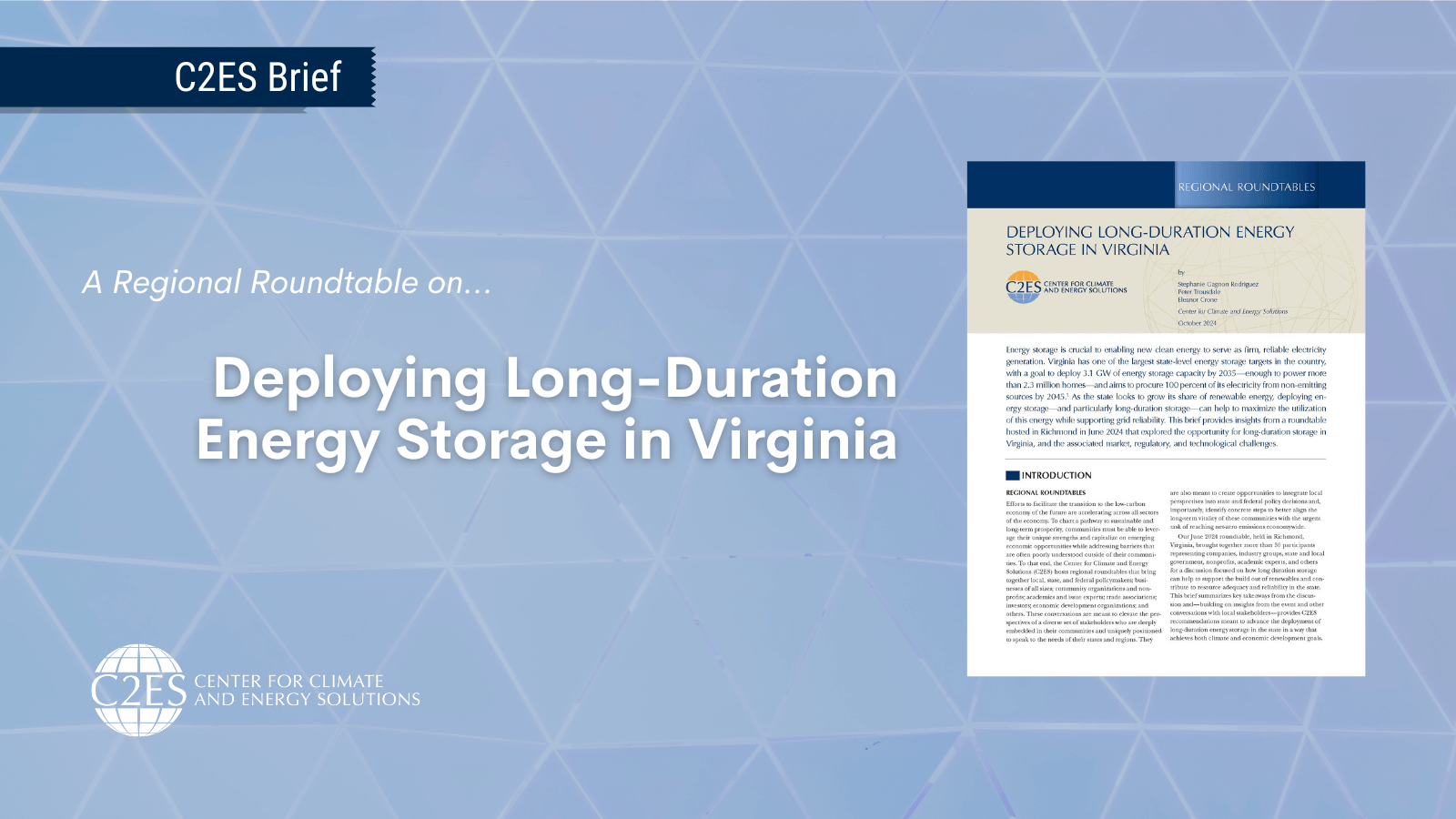 Deploying Long-Duration Energy Storage in Virginia - Center for Climate and Energy ...